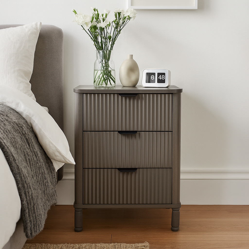 Reed Collection 3 Drawer Bedside Table – Lockwood & Rose